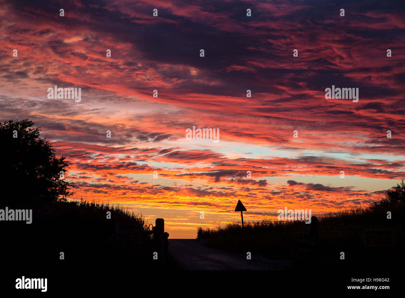 Summer sunset Yorkshire England Stock Photo - Alamy