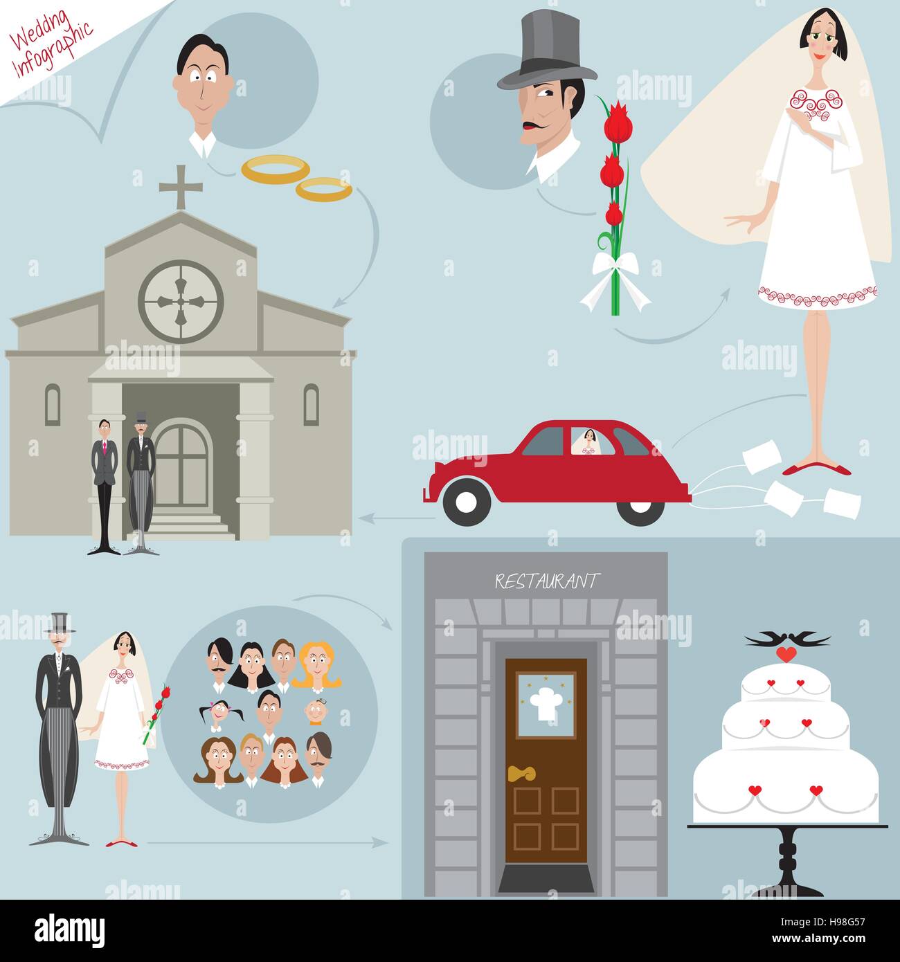 wedding vector set with graphic elements. eps 10 Stock Vector Image ...