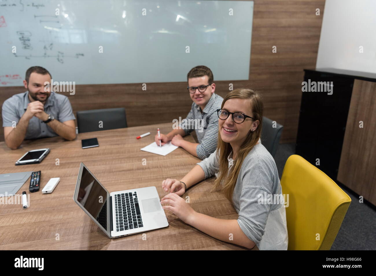startup business team brainstorming on meeting working on laptop and ...