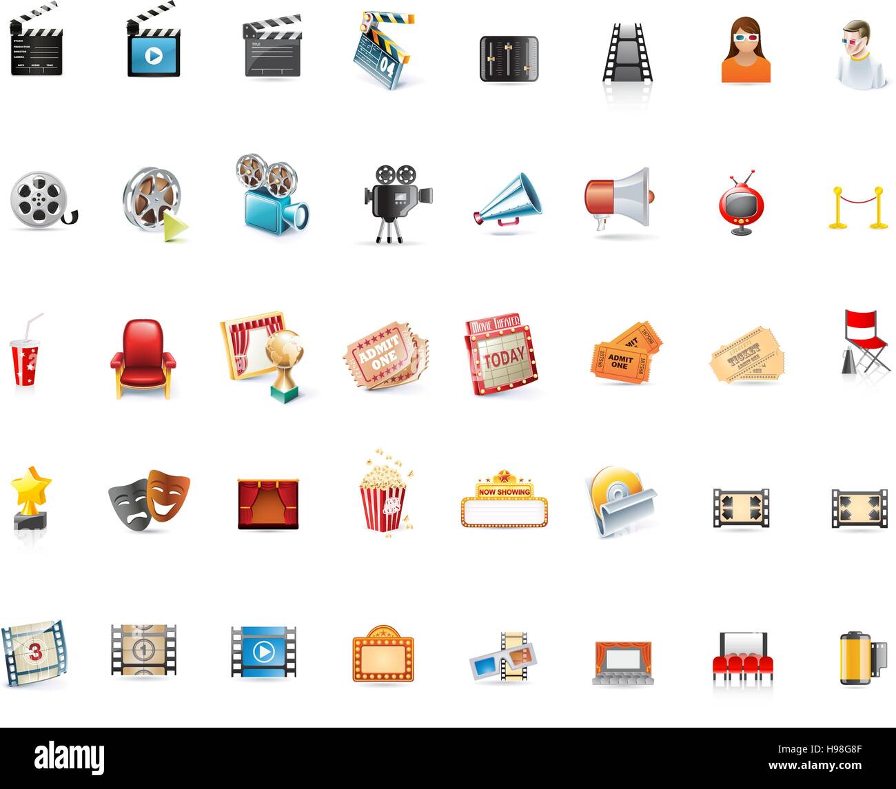 Cinema Icon Set. Vector Illustration EPS 10 Stock Vector Image & Art ...