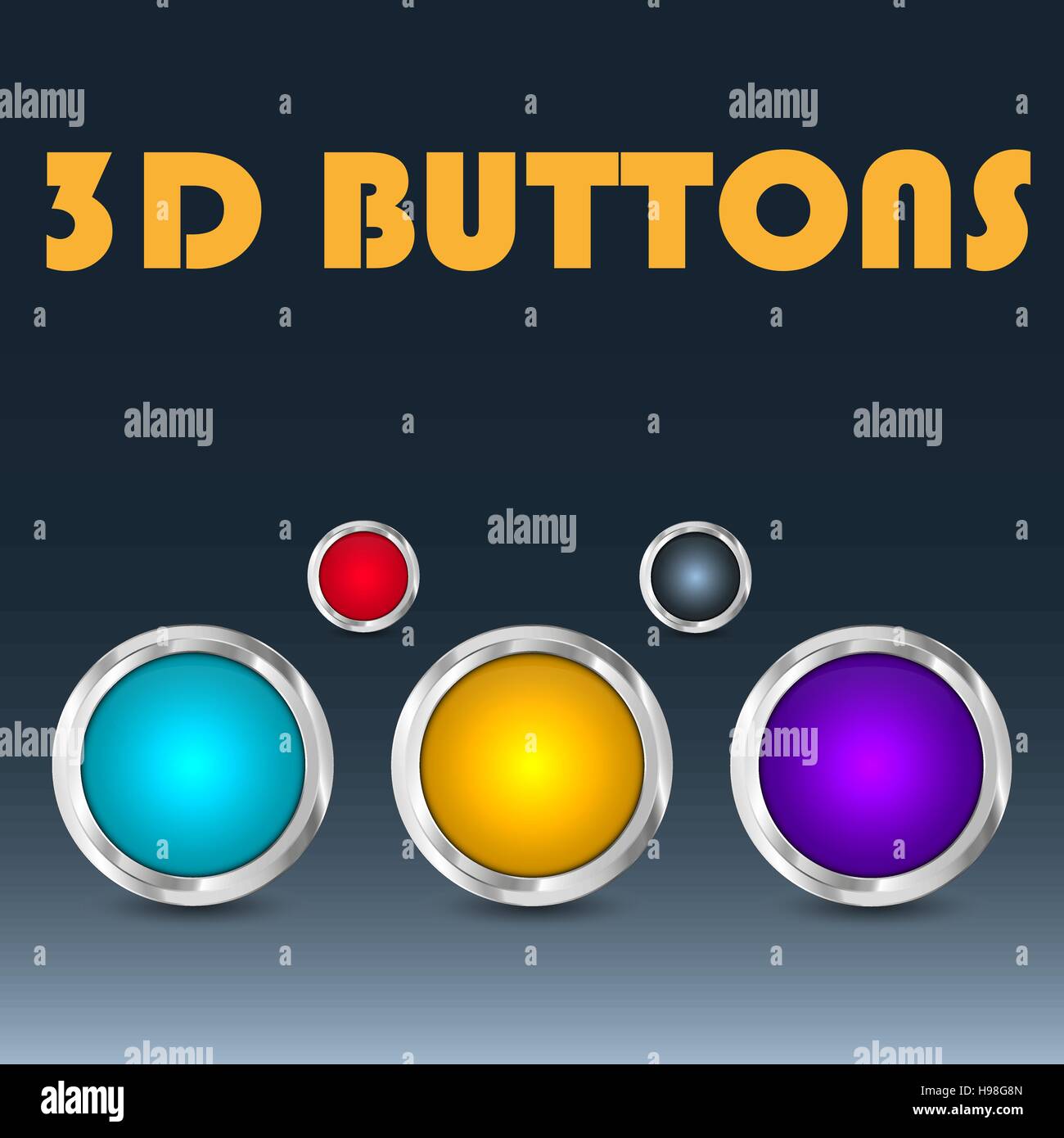 Colorful set of buttons. Vector illustration, EPS 10 Stock Vector Image ...