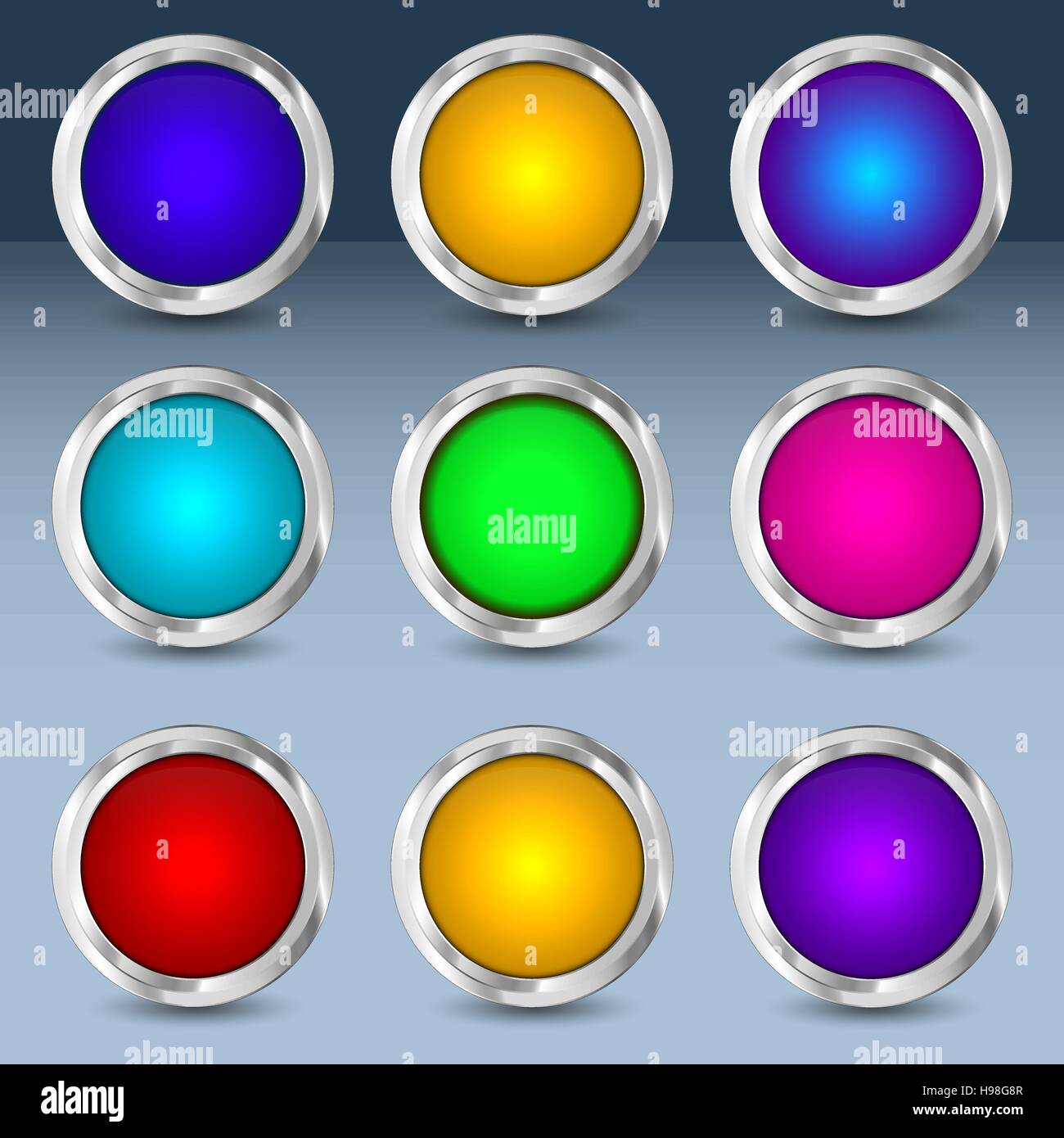 Colorful set of circle buttons. Vector illustration, EPS 10 Stock ...