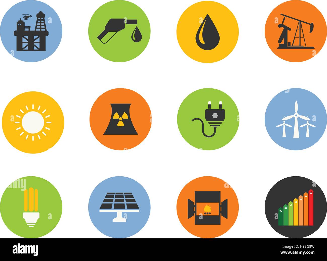 energy icon set. Vector Illustration EPS 10 Stock Vector Image & Art ...