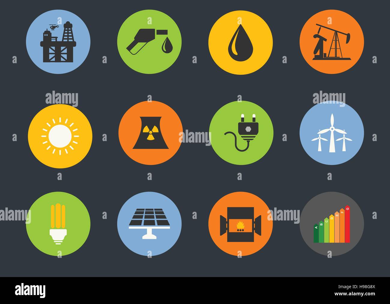 energy icon set. Vector Illustration EPS 10 Stock Vector Image & Art ...