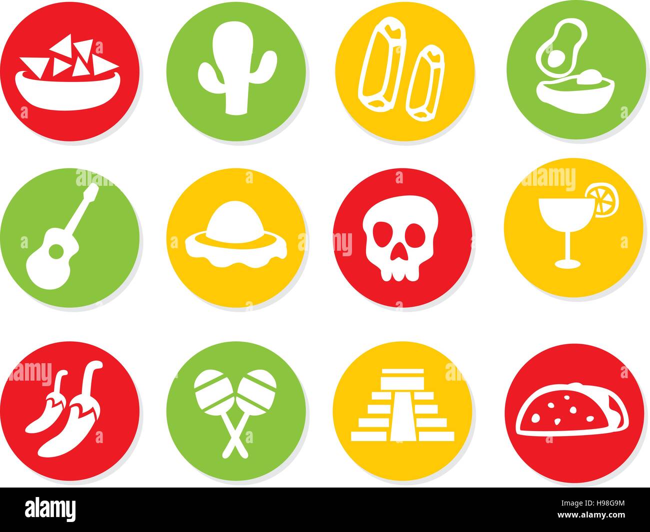 Mexican Icon set. Vector Illustration EPS 10 Stock Vector Image & Art ...