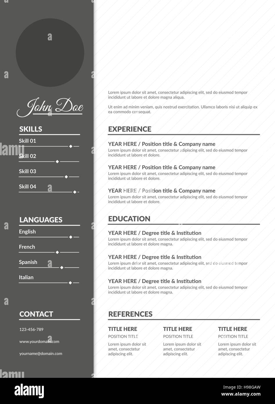 Resume template. Vector illustration EPS 10 Stock Vector Image & Art ...