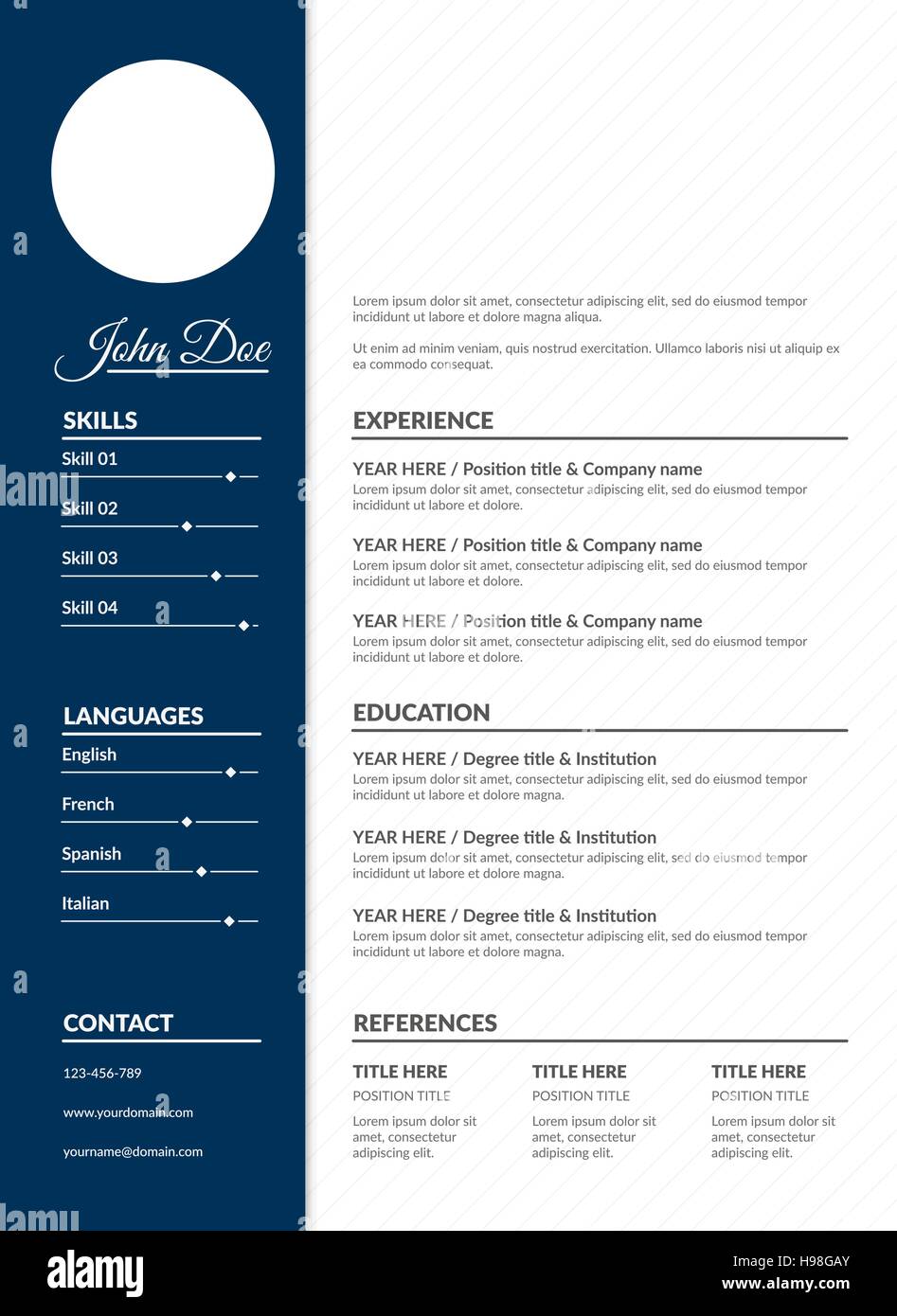 Resume template. Vector illustration EPS 10 Stock Vector Image & Art ...