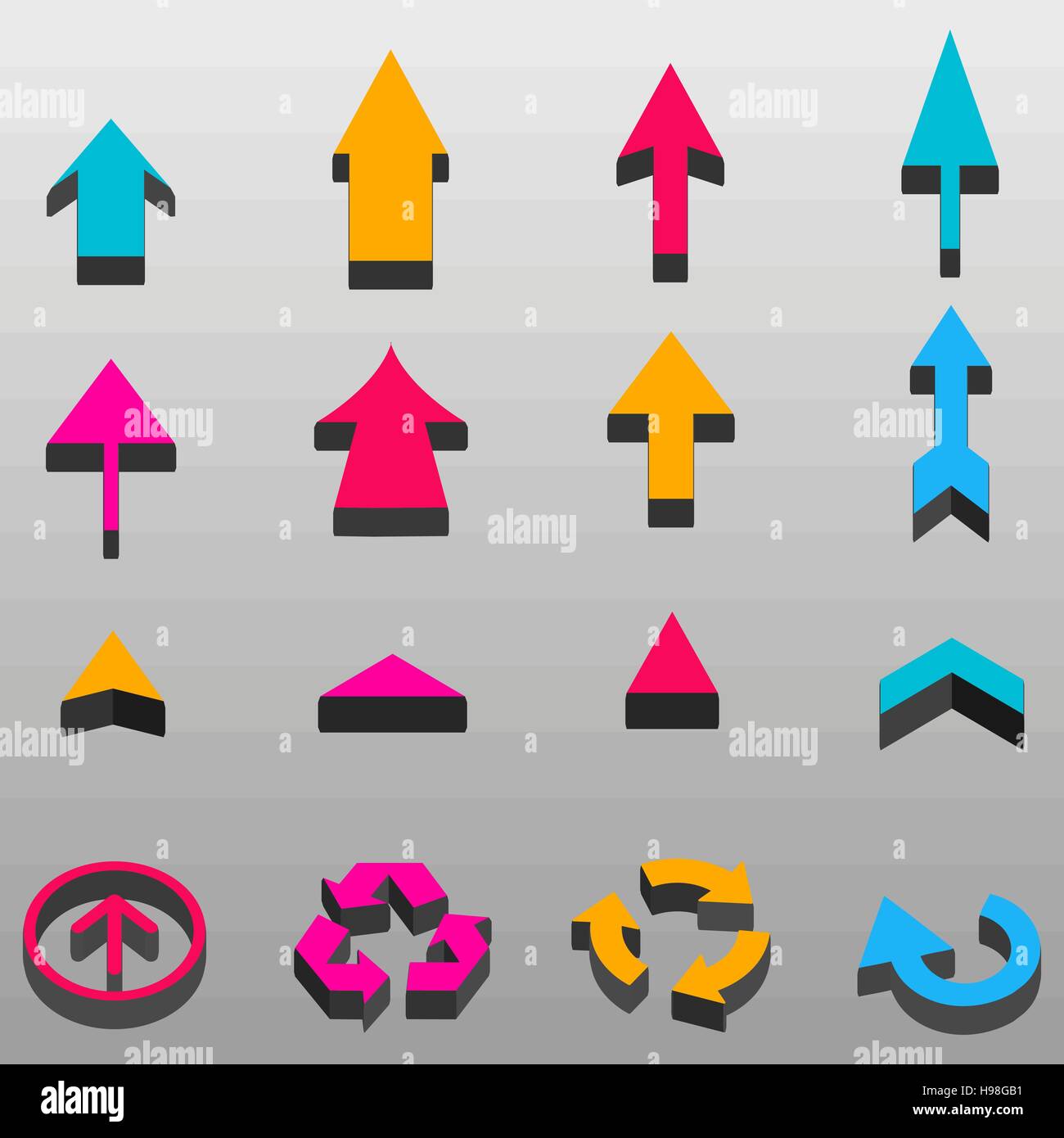 Set of colored arrows icons. Vector illustration, EPS 10 Stock Vector ...