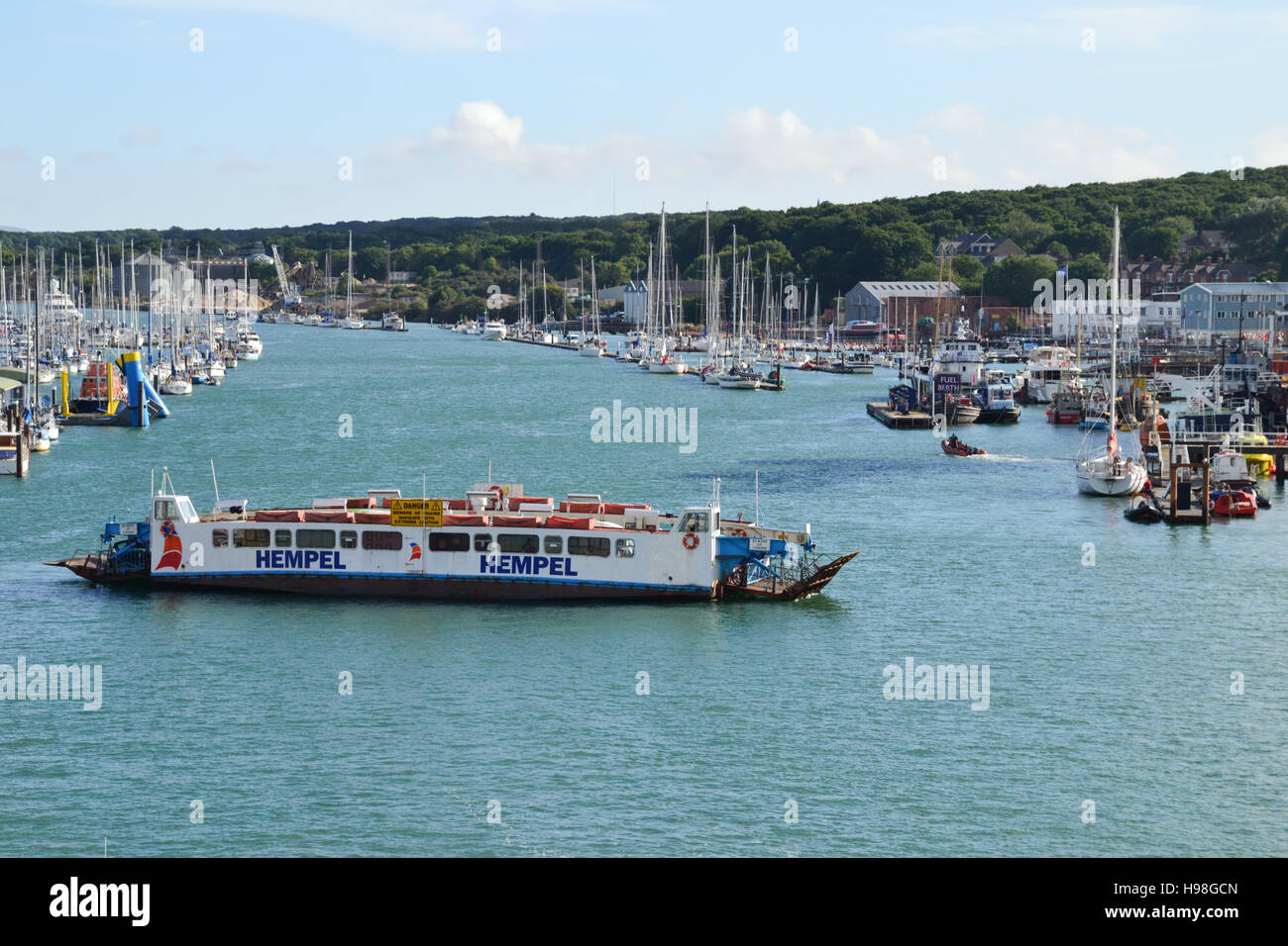 The East Cowes to Cowes chain ferry known as the Cowes Floating Bridge ...