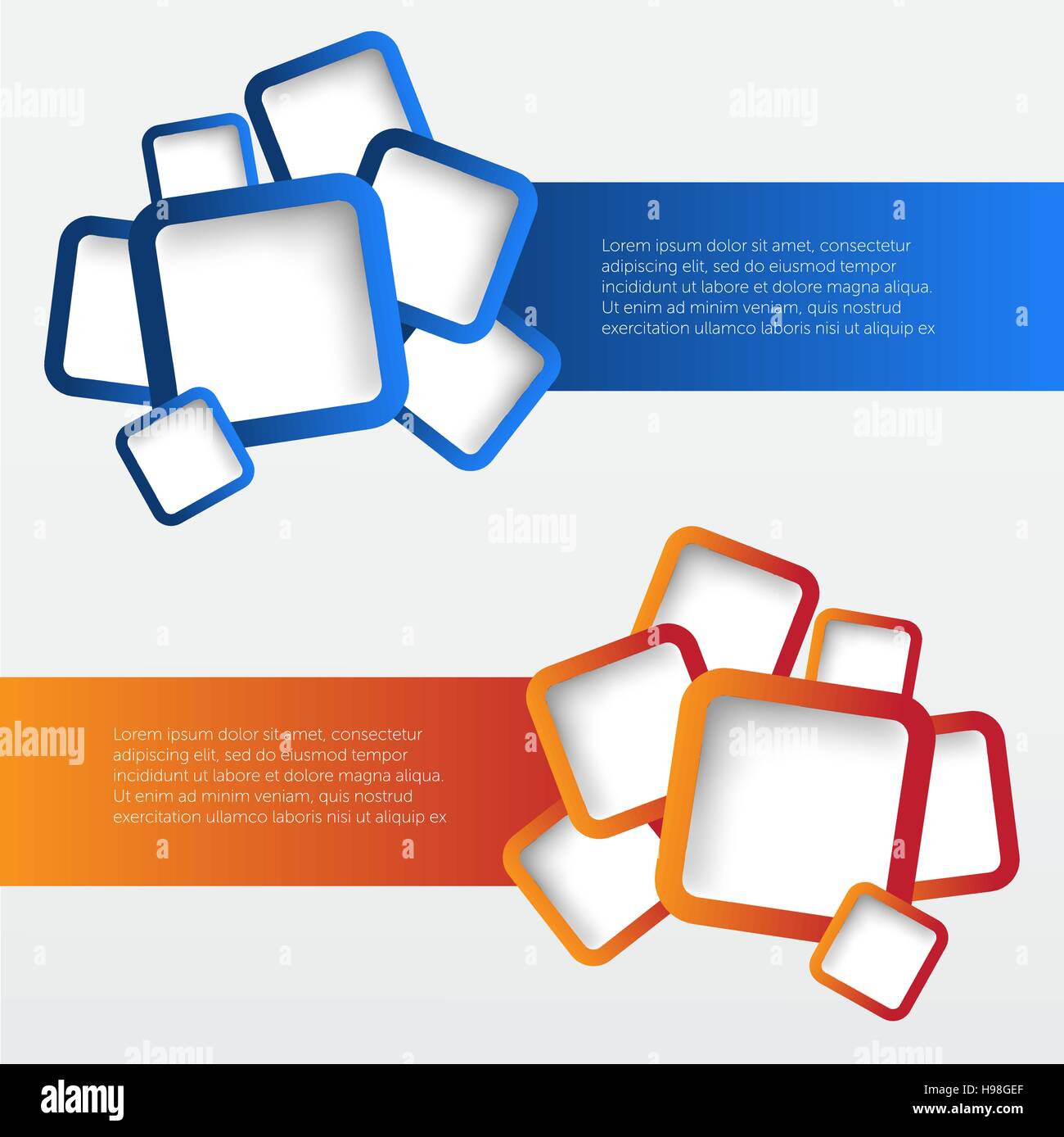 Banners with rounded squares. Vector illustration, EPS 10 Stock Vector ...