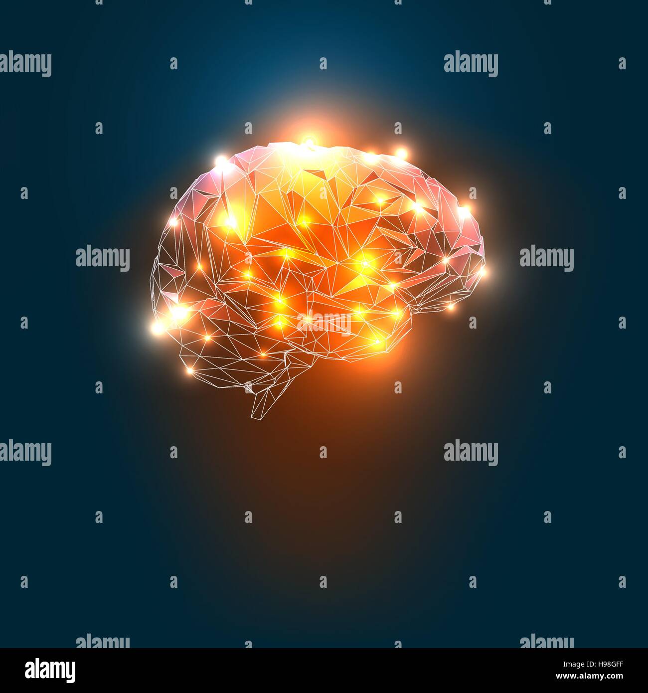 Brain geometric shapes. Vector illustration, EPS 10 Stock Vector Image ...