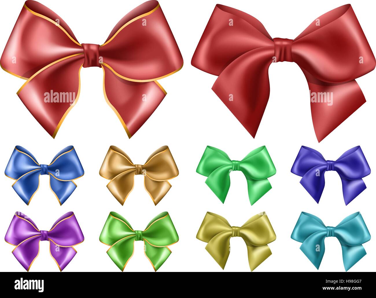 Colored bow set. Vector illustration, EPS 10 Stock Vector Image & Art ...