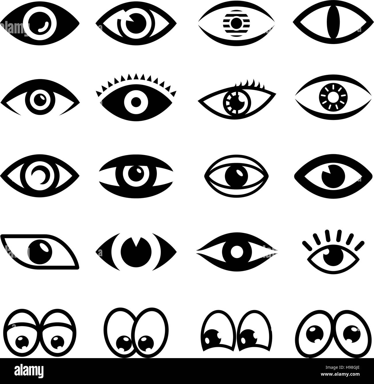 Eyes icon set. Vector illustration, EPS 10 Stock Vector Image & Art - Alamy