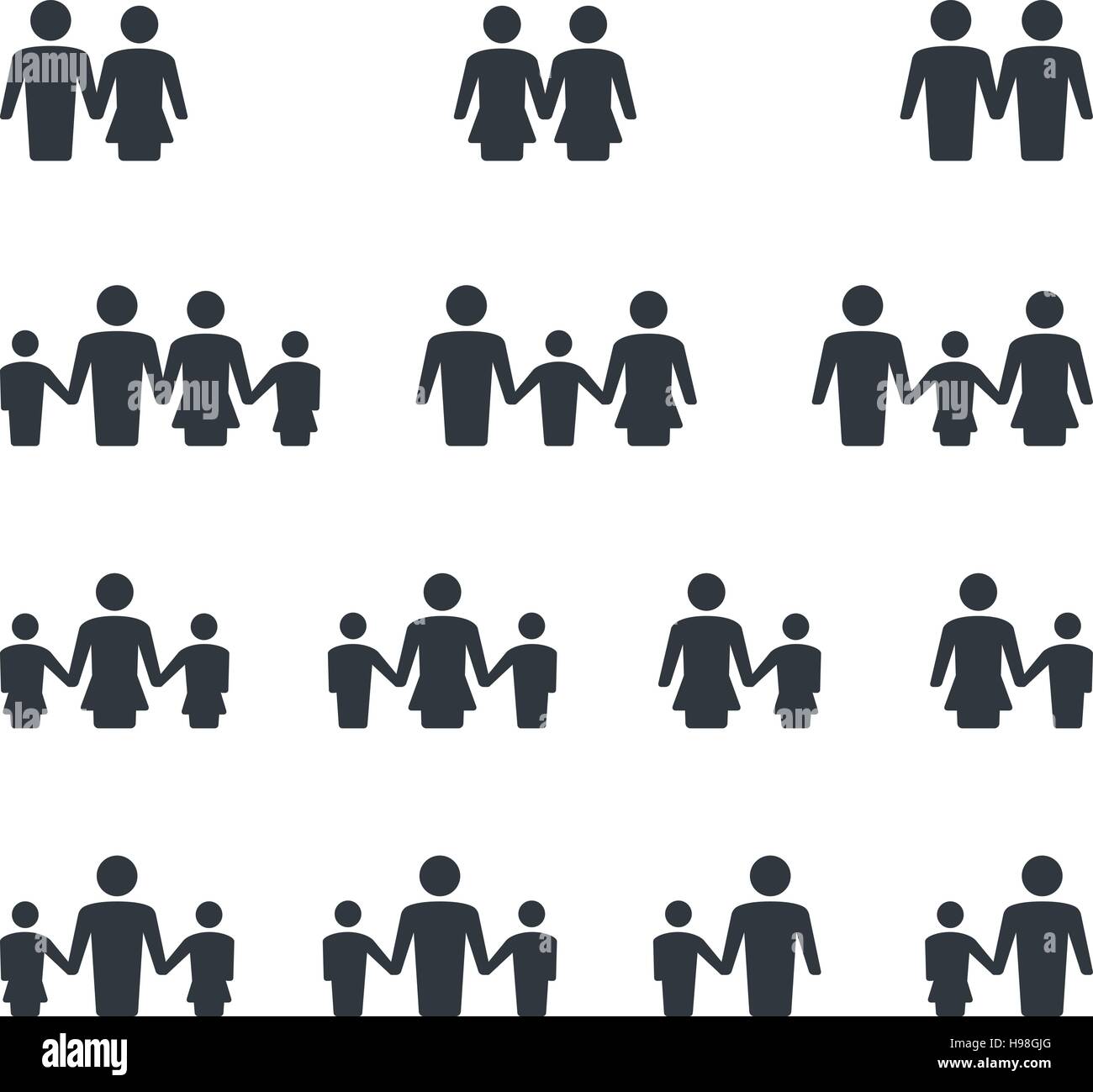 Family icon set. Vector illustration, EPS 10 Stock Vector Image & Art ...