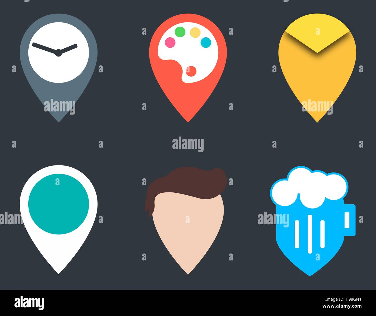 Map pointer set Stock Vector Image & Art - Alamy