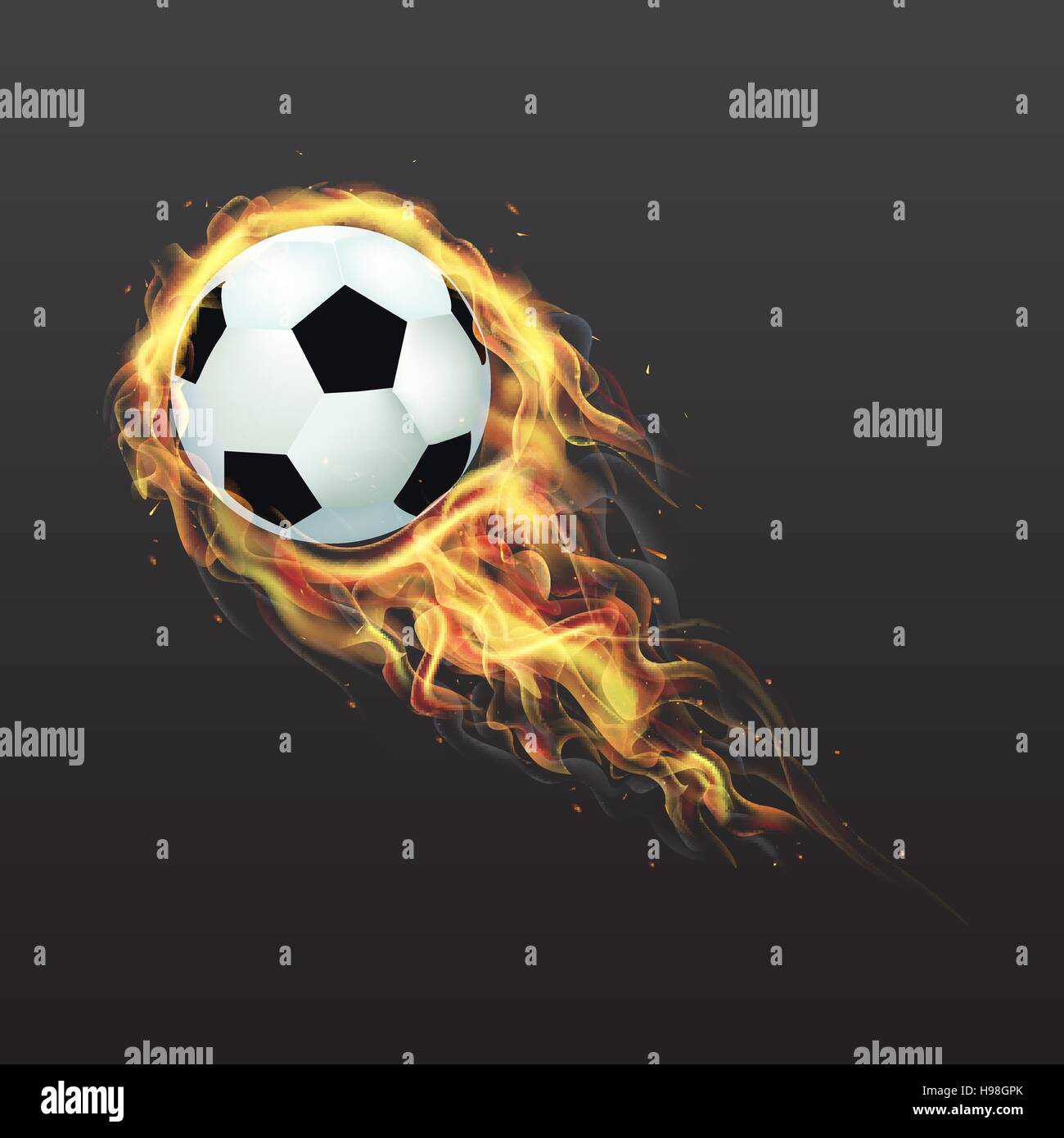 Realistic Soccer ball on fire Stock Vector Image & Art - Alamy