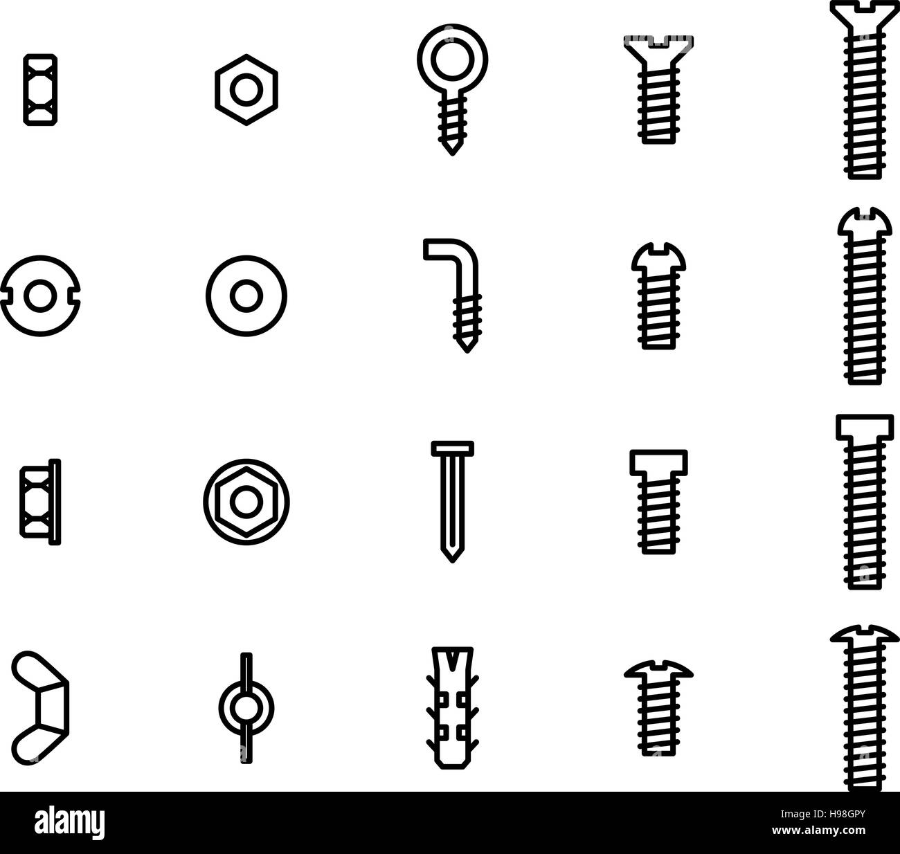 Brass screws Stock Vector Images - Alamy