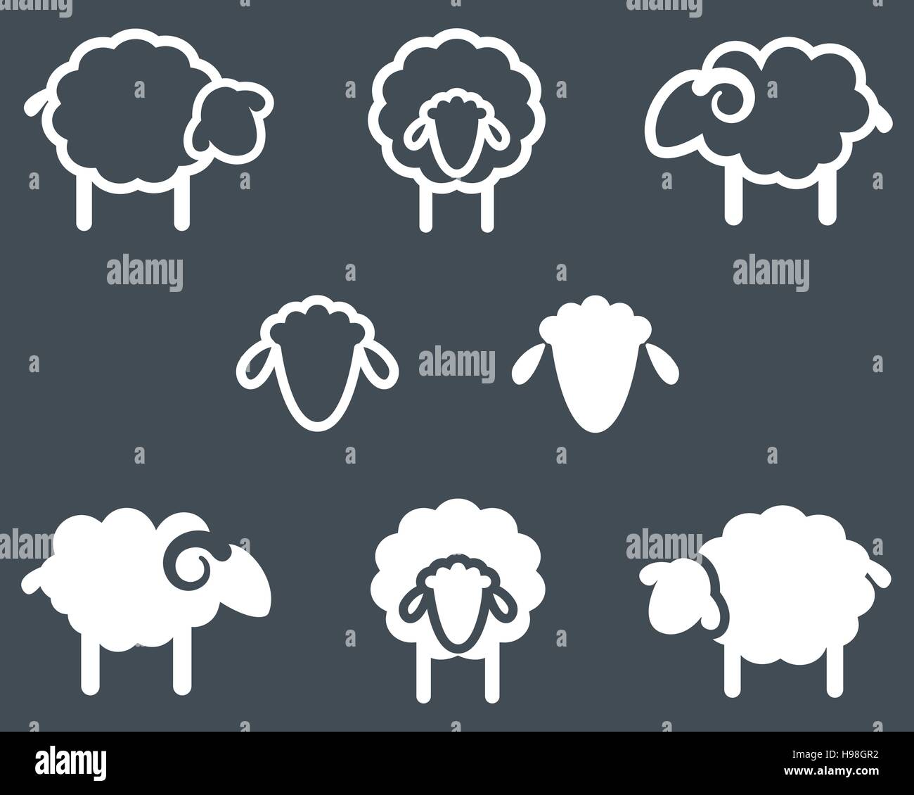 Sheep icon set Stock Vector Image & Art - Alamy