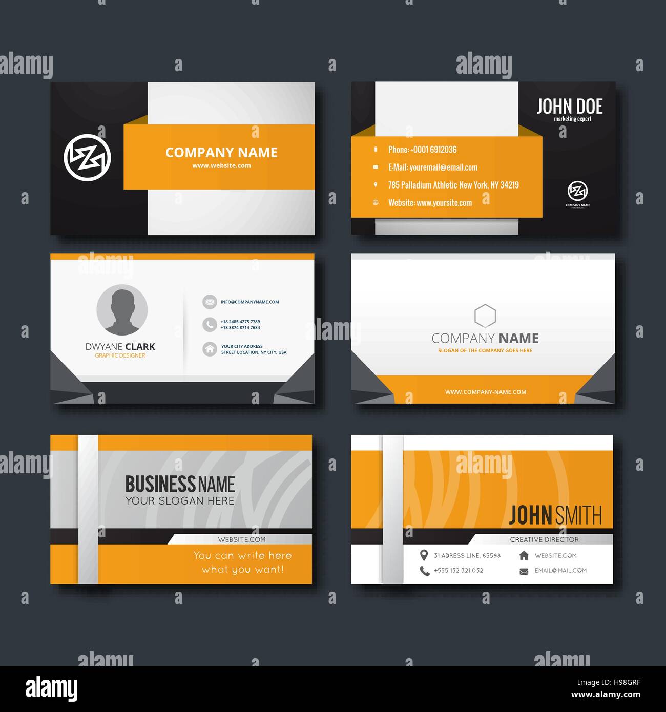 Stylish yellow visit card Stock Vector Image & Art - Alamy