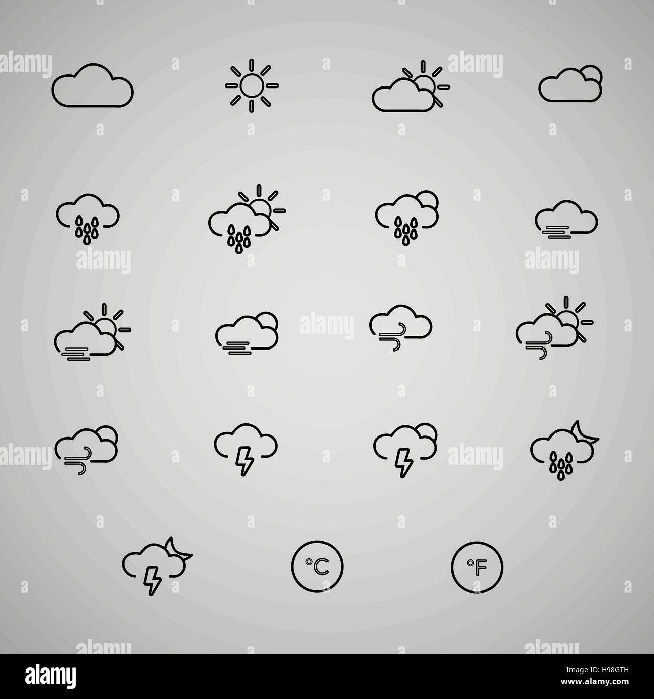 Weather Icon Set Stock Vector Image & Art - Alamy