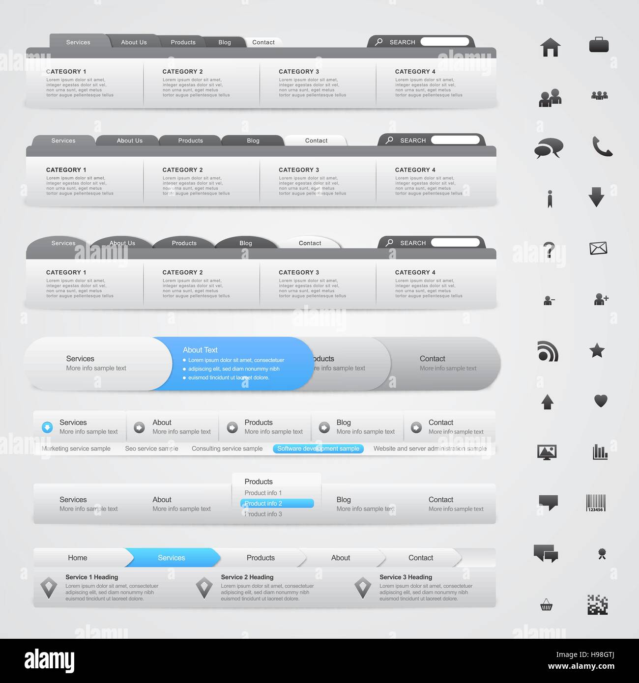 Web element collection Stock Vector Image & Art - Alamy