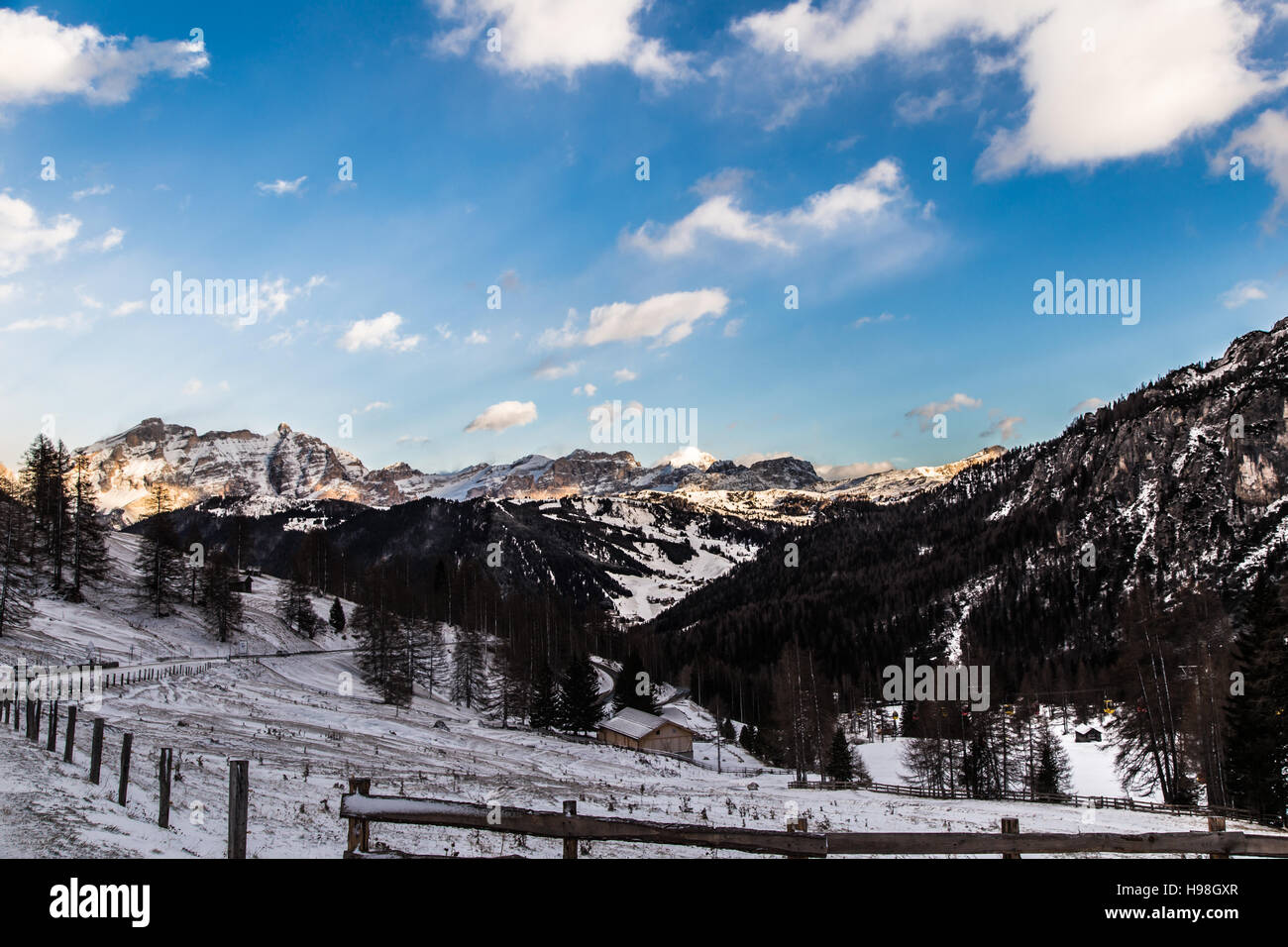 winter in the italian alps, with the ski slope full of snow Stock Photo ...