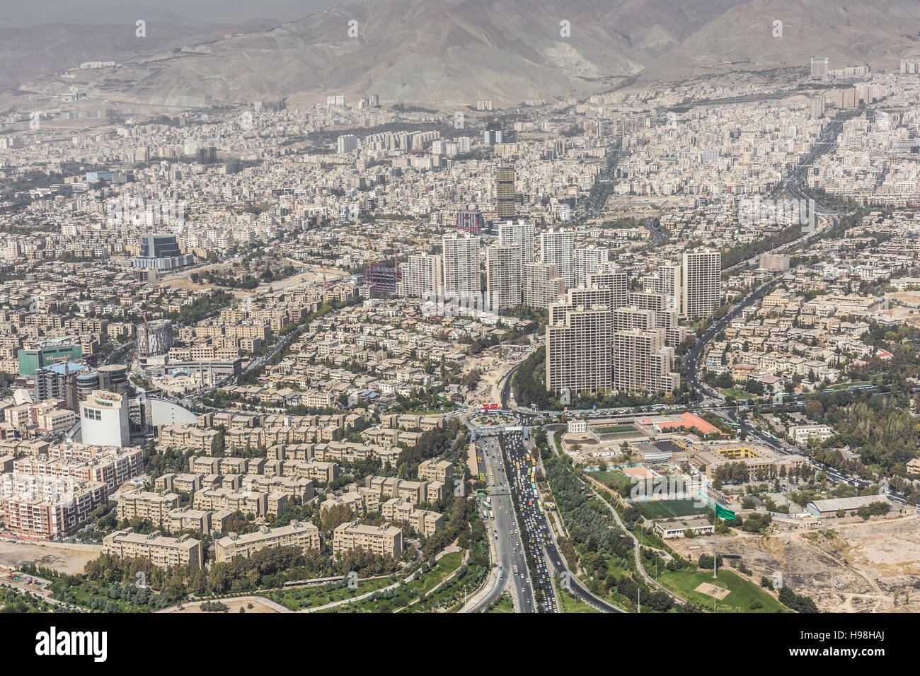 TEHERAN, IRAN - OCTOBER 05, 2016: View from The Milad Tower in Tehran ...