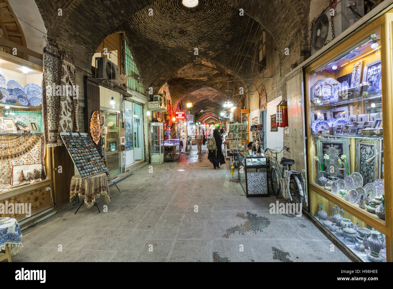 ISFAHAN, IRAN - OCTOBER 06, 2016: traditional iranian souvenirs in ...