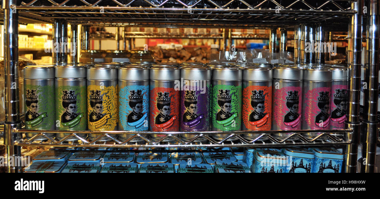 Cape Town, South Africa: shelves with cans of different flavors of ...