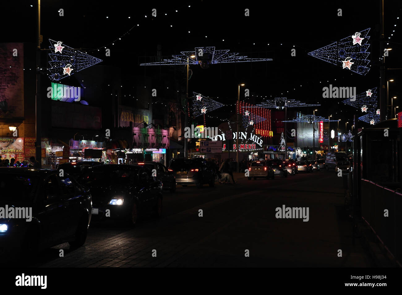 1 illuminated coral island arcade centre mid distance hi-res stock ...