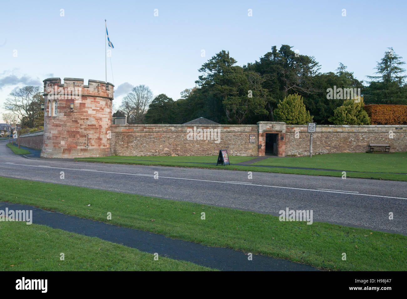 General views of Dirleton Castle, East Lothian, Scotland taken in the ...