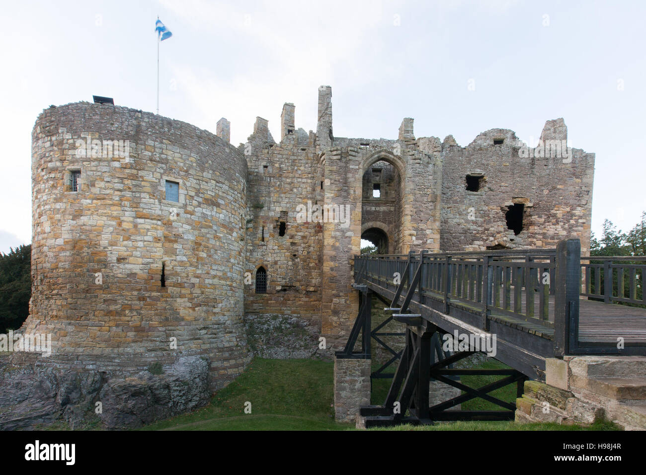 General views of Dirleton Castle, East Lothian, Scotland taken in the ...