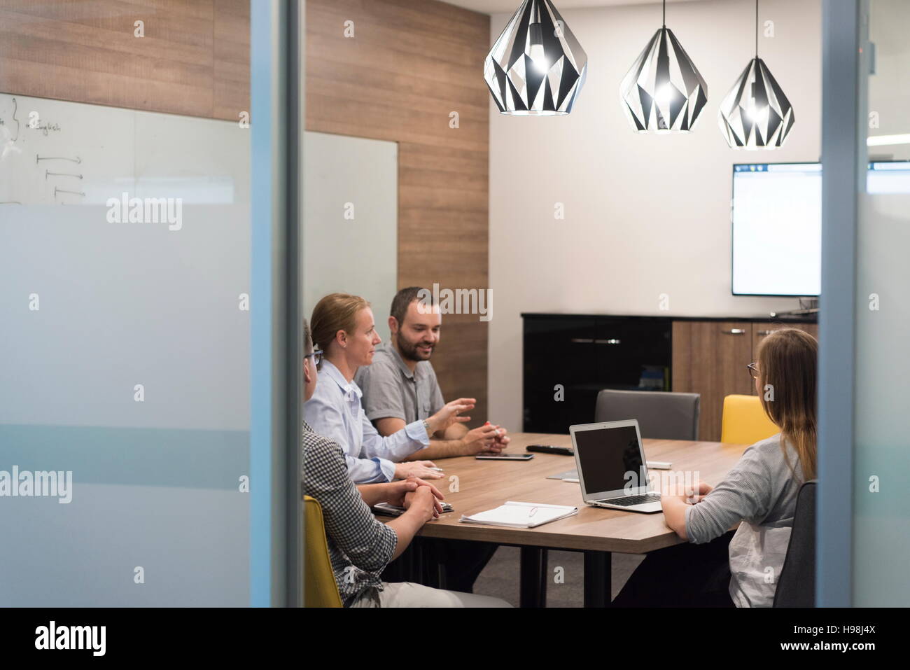 startup business team brainstorming on meeting working on laptop and ...