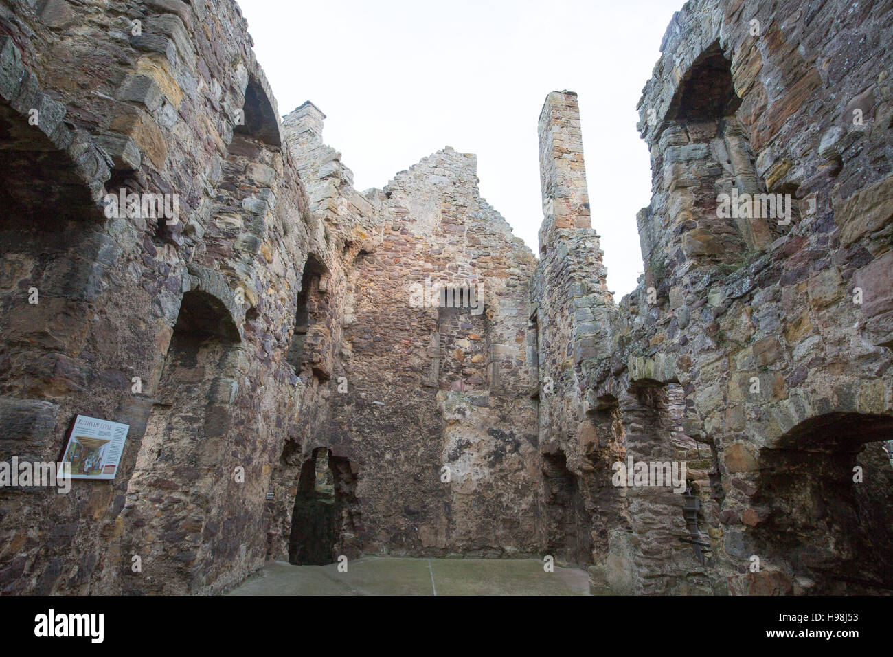 General views of Dirleton Castle, East Lothian, Scotland taken in the ...