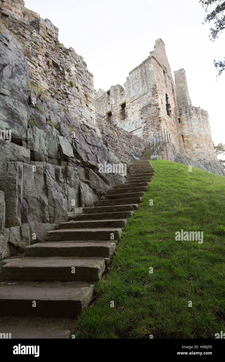 General views of Dirleton Castle, East Lothian, Scotland taken in the ...