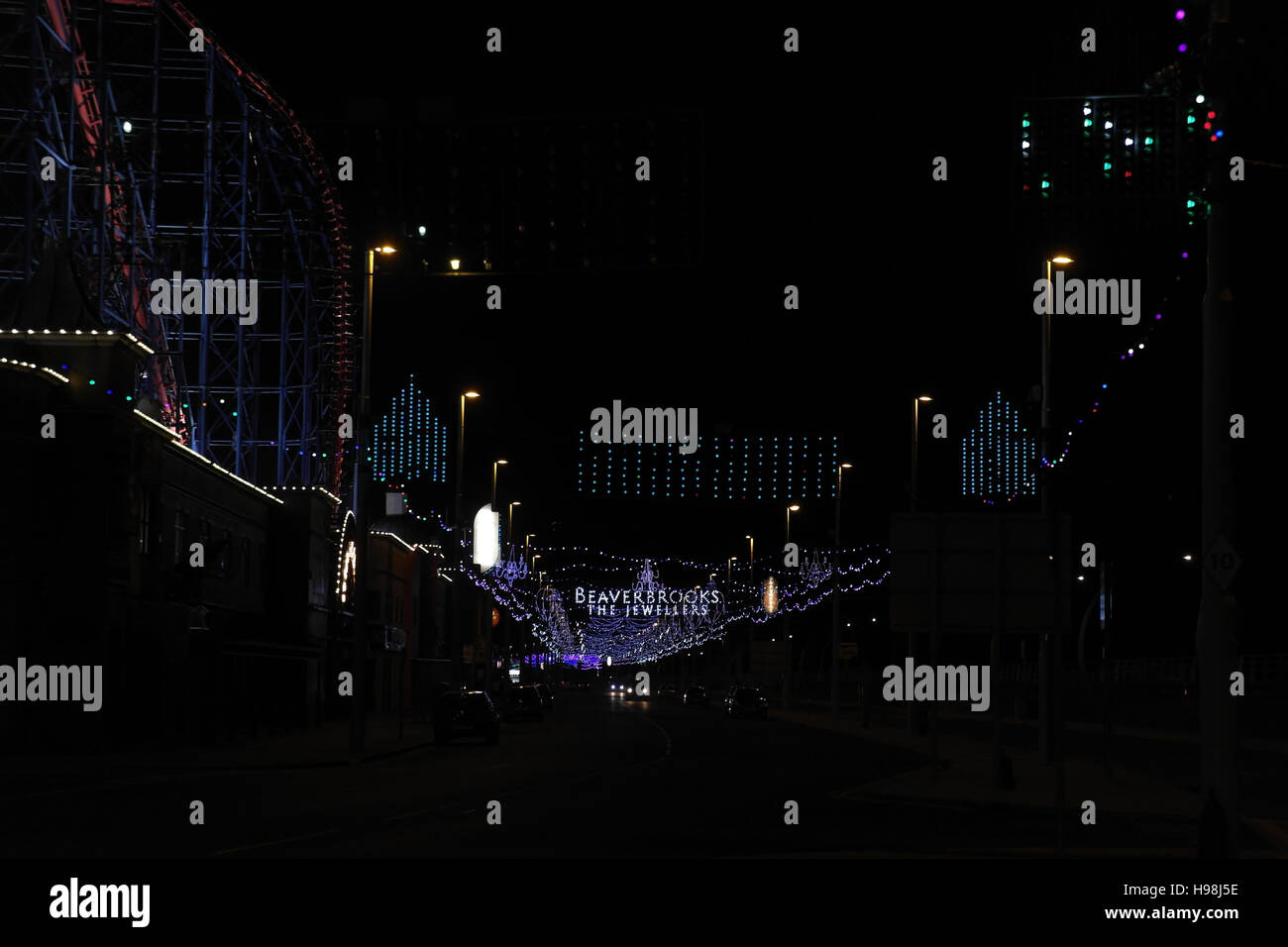 Night view changing colours Colourama Illuminations, south to Bling ...