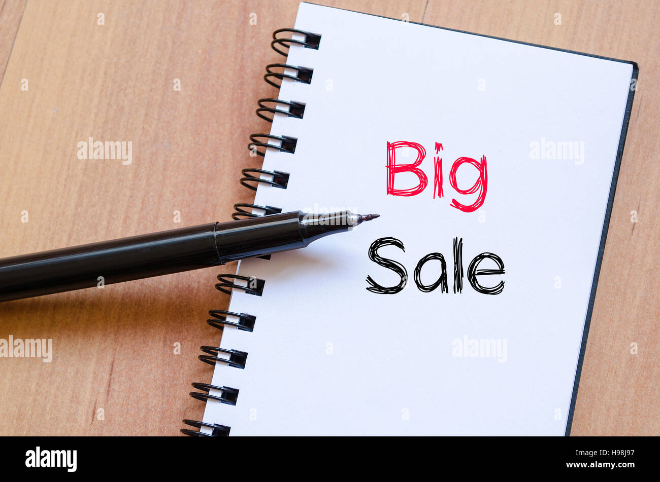 Big sale text concept write on notebook Stock Photo - Alamy