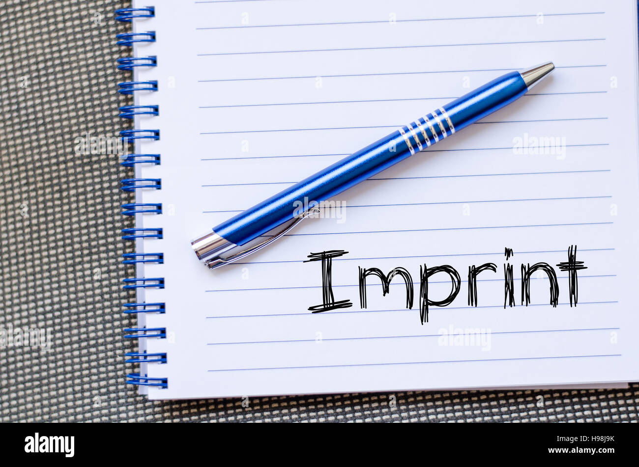 Imprint text concept write on notebook Stock Photo - Alamy