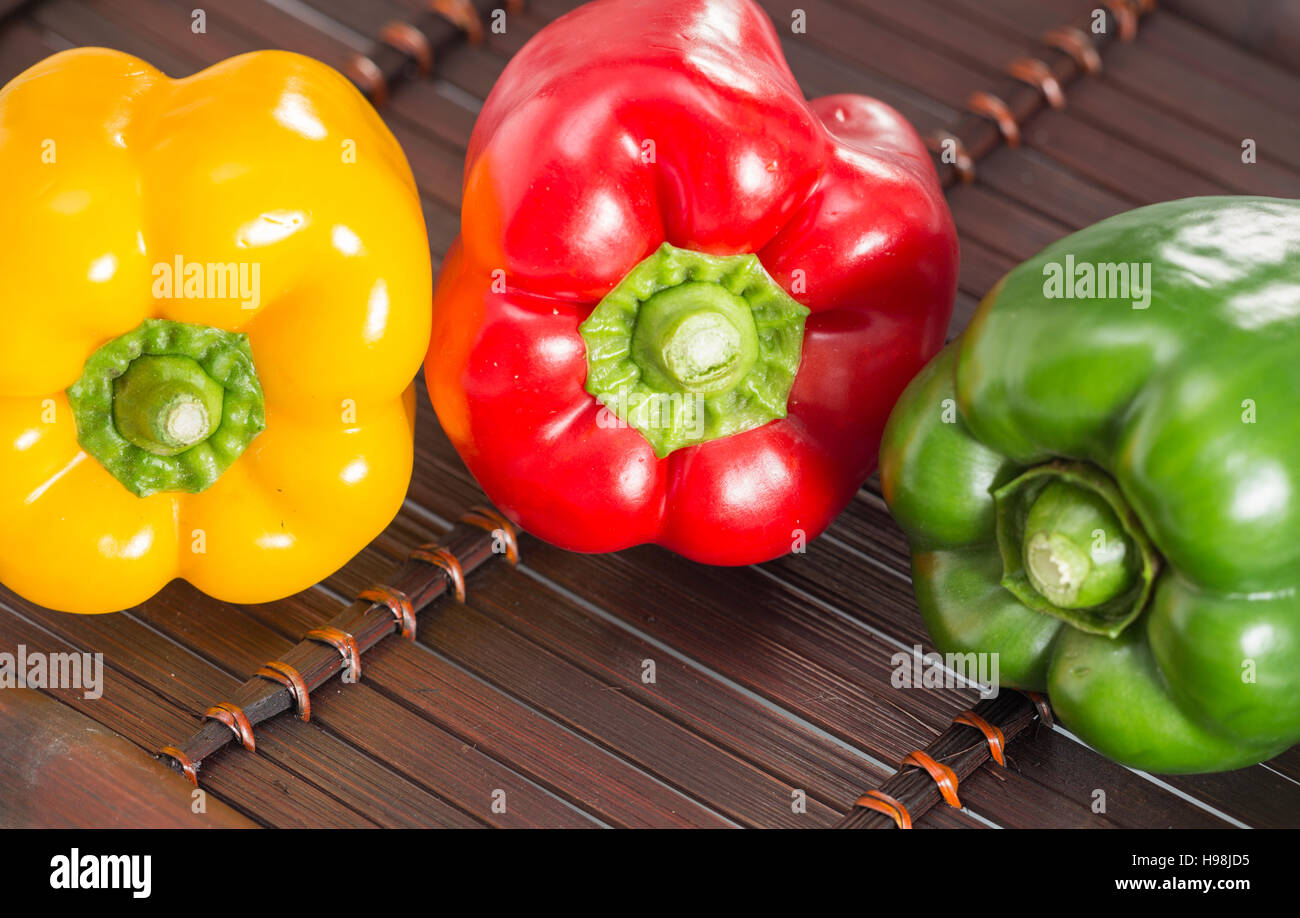Peppers / tree colors Stock Photo - Alamy