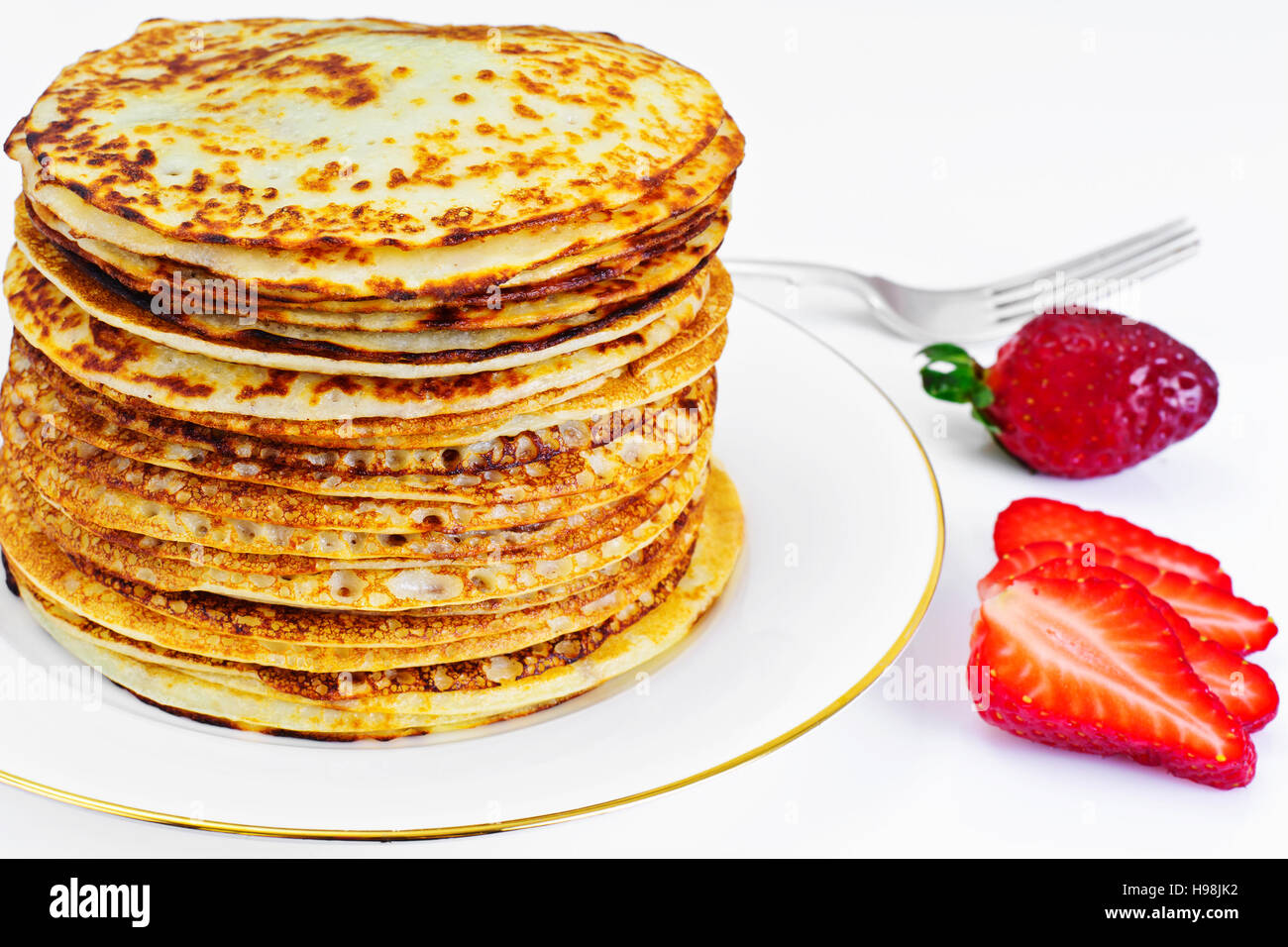 Tasty Pancakes Stack with Strawberry Studio Photo Stock Photo - Alamy
