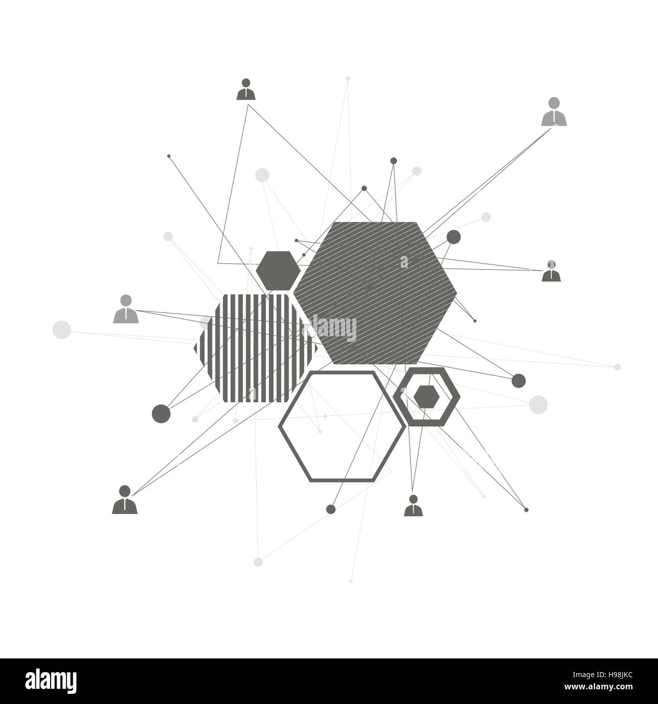 Abstract human connection on the white background Stock Vector Image ...