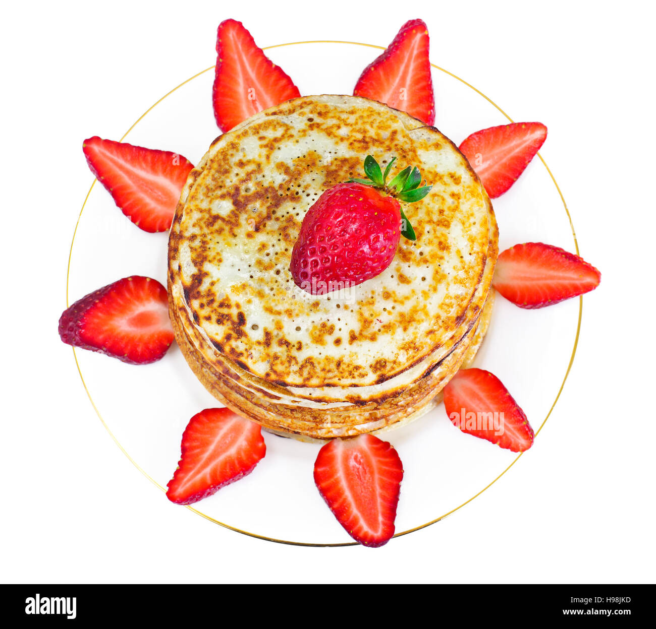 Tasty Pancakes Stack with Strawberry Studio Photo Stock Photo - Alamy