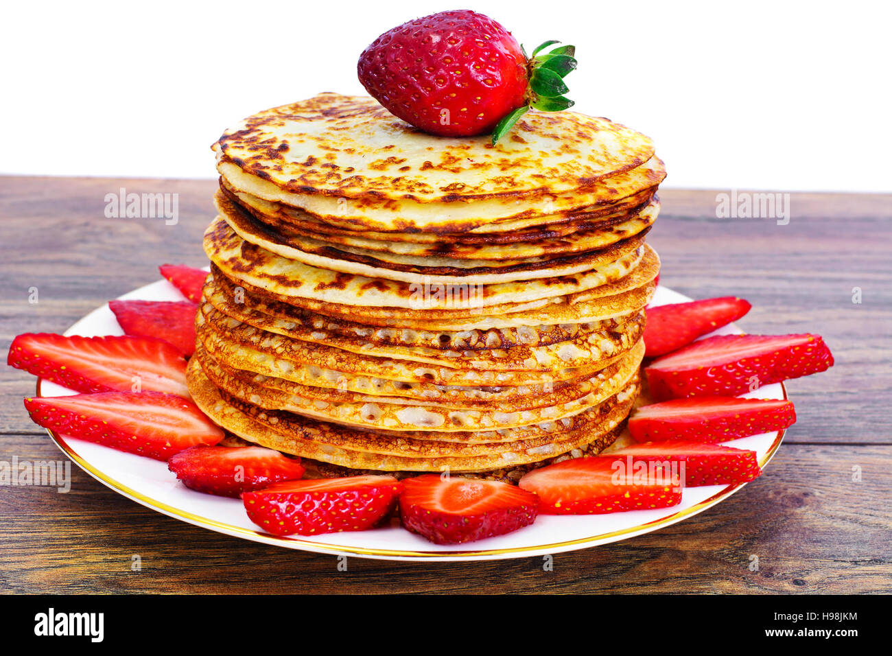 Tasty Pancakes Stack with Strawberry Studio Photo Stock Photo - Alamy