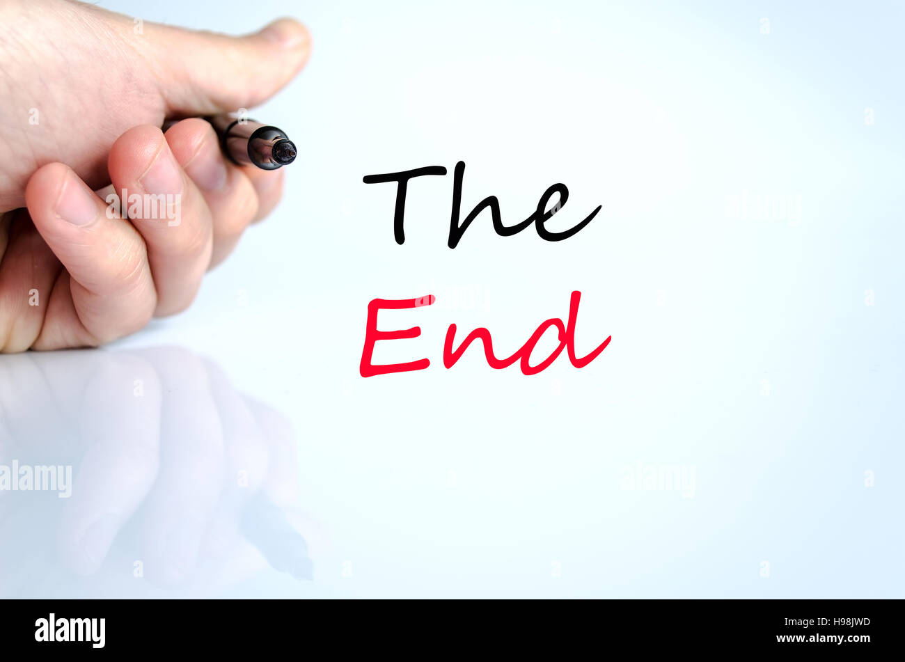 The end text concept isolated over white background Stock Photo - Alamy