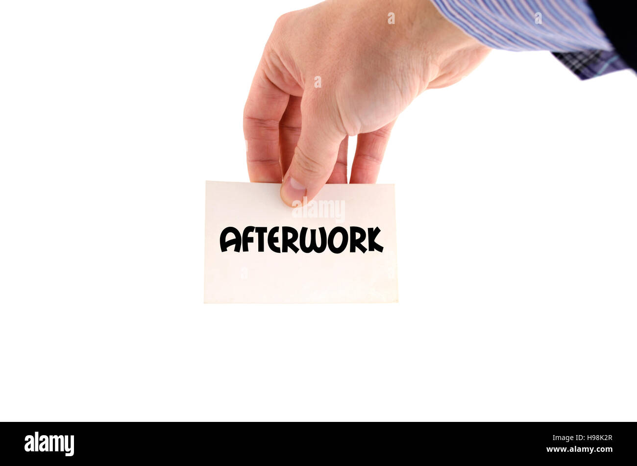 Afterwork text concept isolated over white background Stock Photo - Alamy