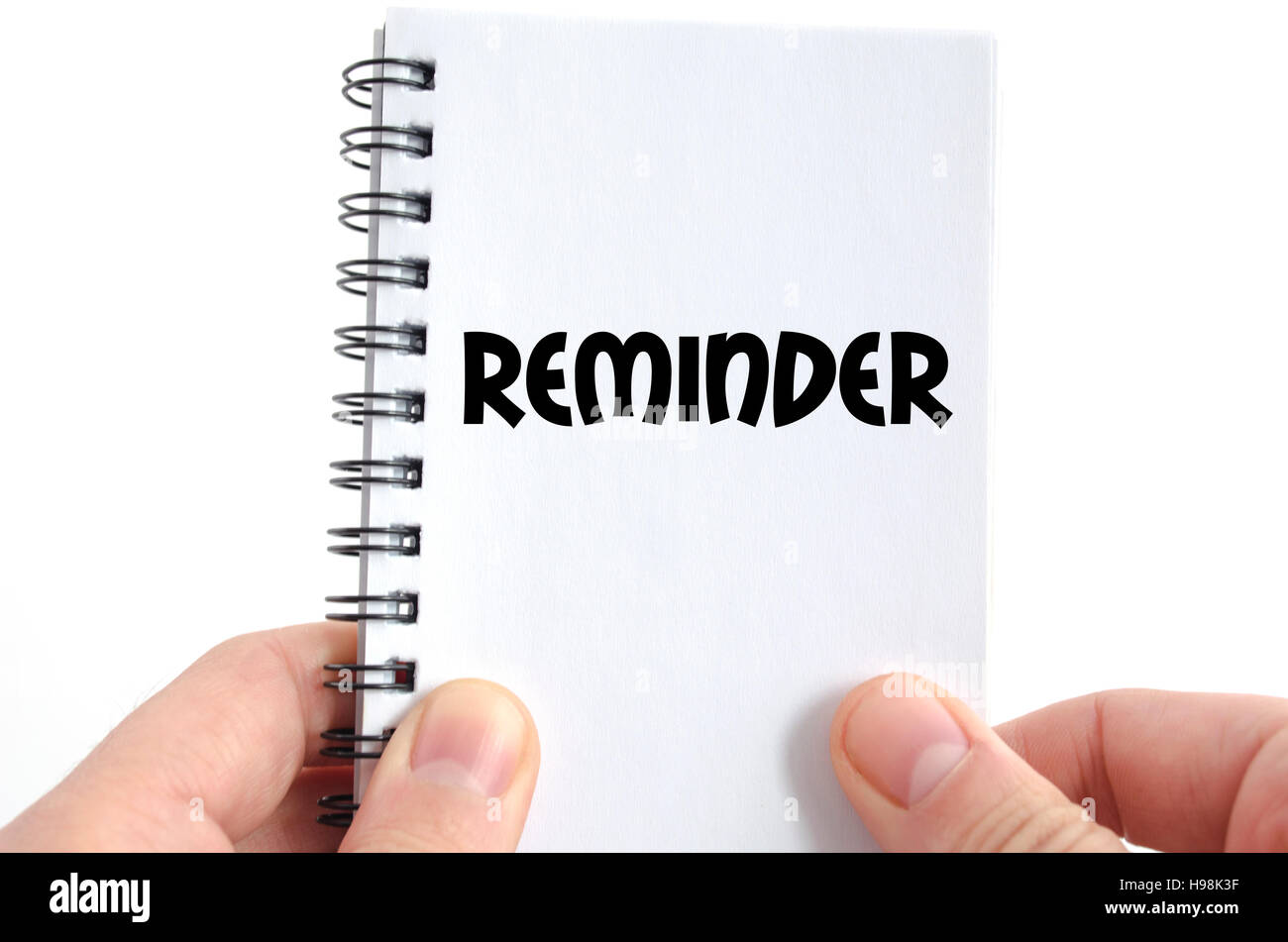 Reminder text concept isolated over white background Stock Photo - Alamy