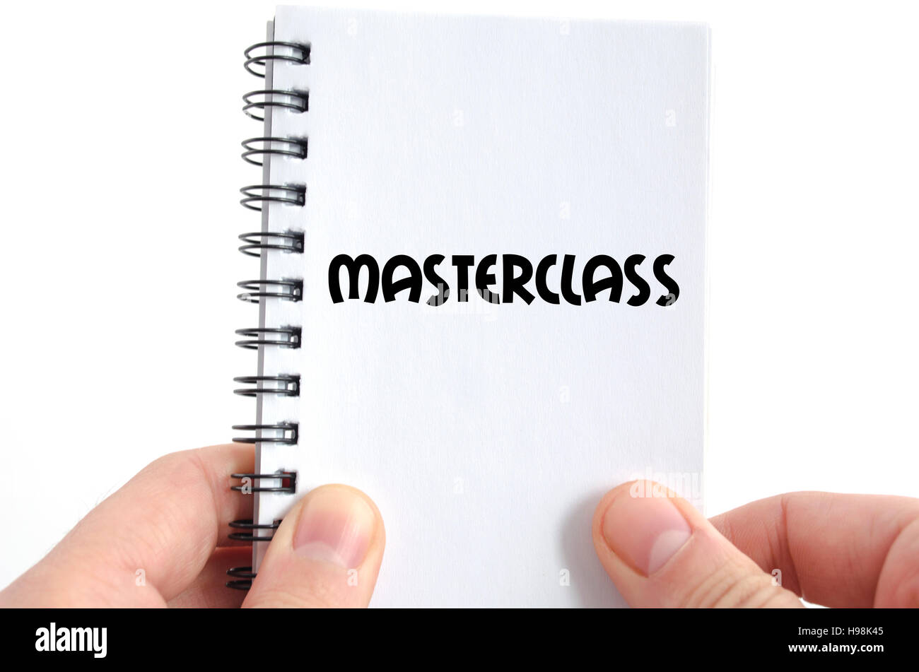 Masterclass text concept isolated over white background Stock Photo - Alamy