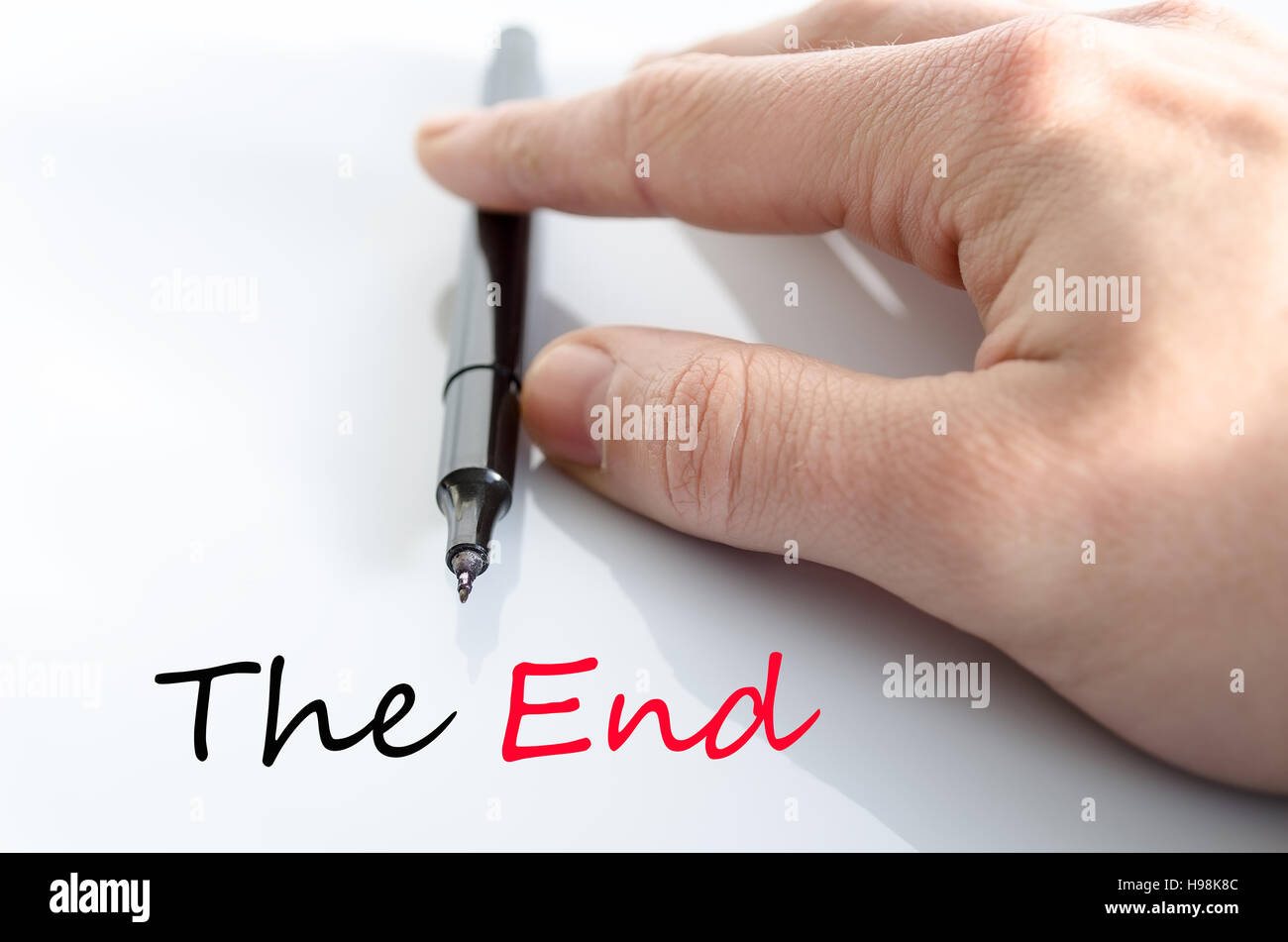 The end text concept isolated over white background Stock Photo - Alamy