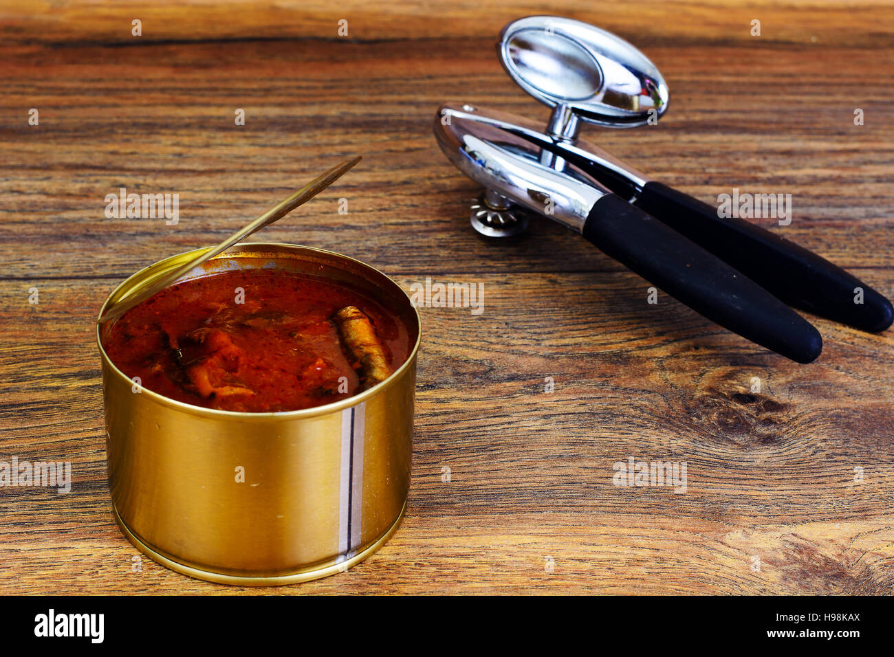 Canned Fish Sprat in Tomato Sauce Studio Photo Stock Photo - Alamy