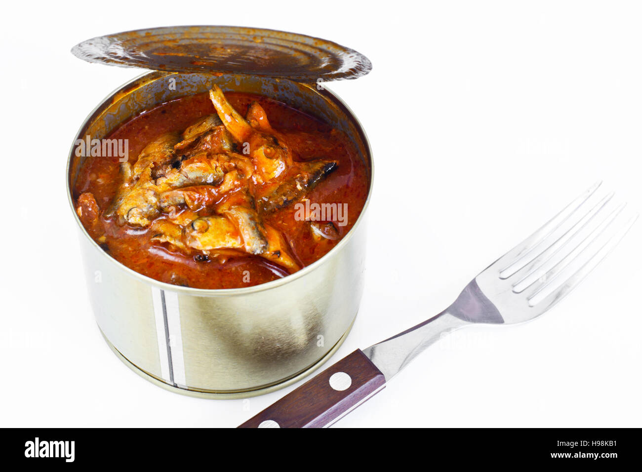 Canned Fish Sprat in Tomato Sauce Studio Photo Stock Photo - Alamy